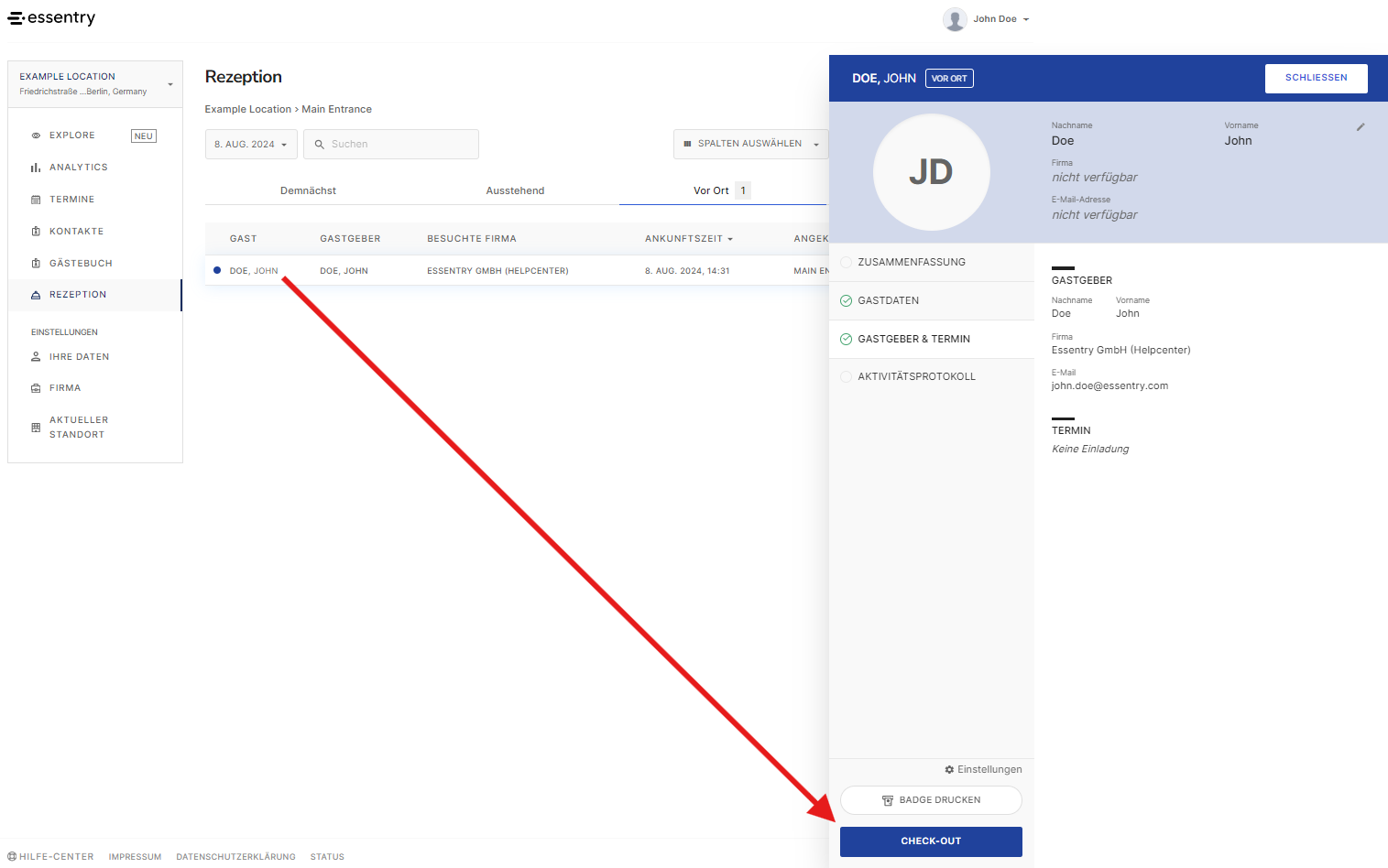 How do I manage guests as a receptionist? – essentry user guide